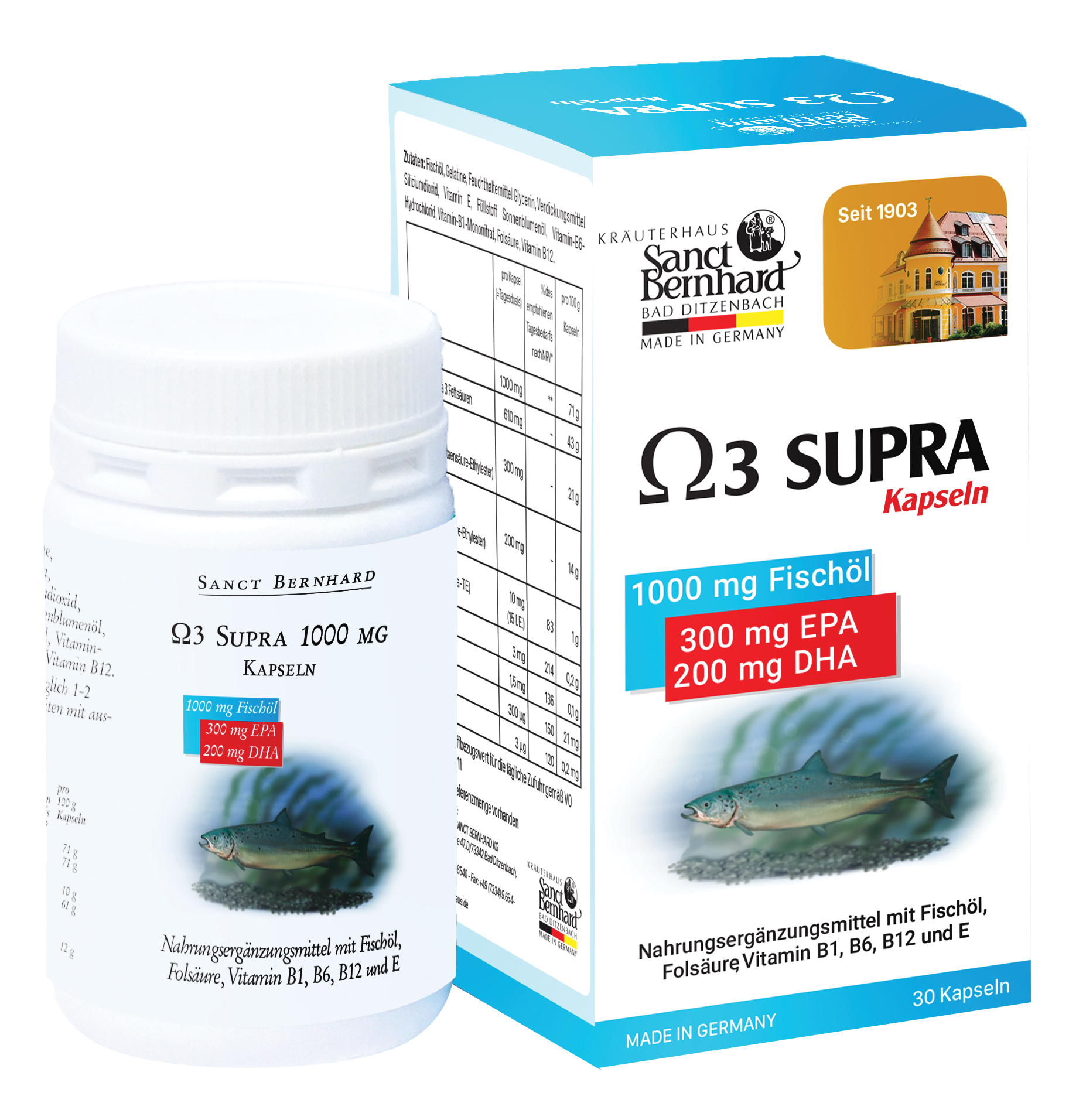 Viên nang dầu cá bổ sung Omega 3 Supra 1000 mg Hỗ trợ giảm mỡ máu, tốt ...