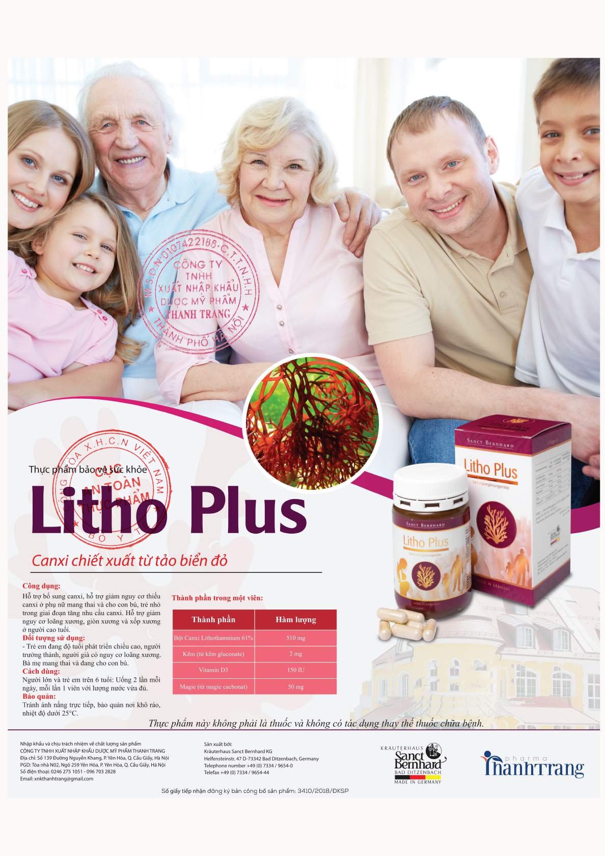 VIÊN UỐNG BỔ SUNG CANXI LITHO PLUS HỘP 30 VIÊN